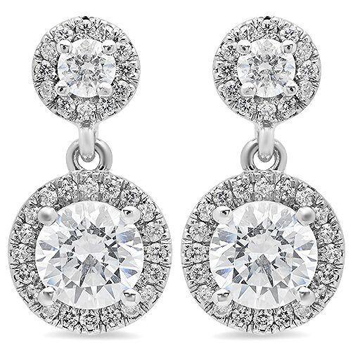 Shop 1 Carat Highest Grade CZ Round Stone Halo Earrings